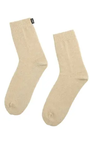 Gobi Cashmere Gobi Cashmere Jersey Knit Bed Socks Beige