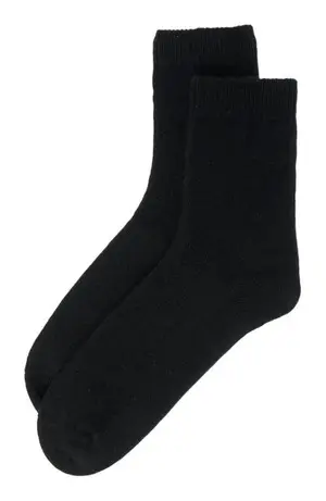 Gobi Cashmere Gobi Cashmere Jersey Knit Bed Socks Black