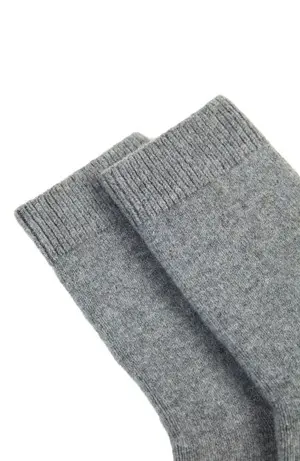 Gobi Cashmere Jersey Knit Bed Socks - Dim Gray