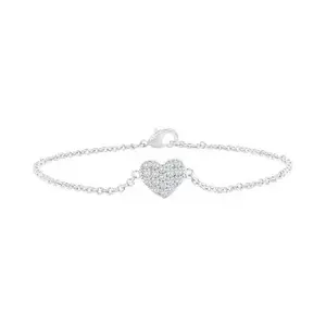 DONATELLO GIAN Name' Crystal Heart Bracelet - Silver