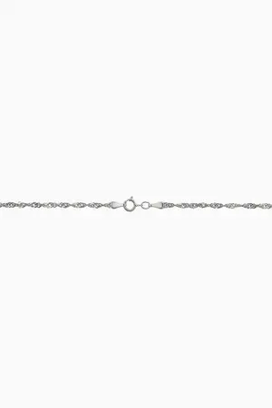 ORADINA 14k Gold Spirah Anklet - White Gold