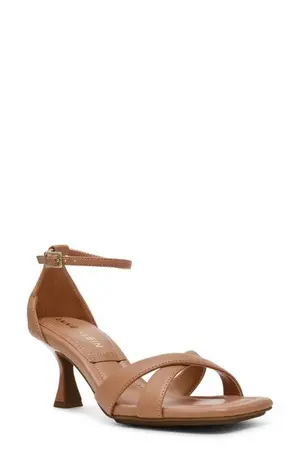 Anne Klein Joss Ankle Strap Kitten Heel Sandals - Tan