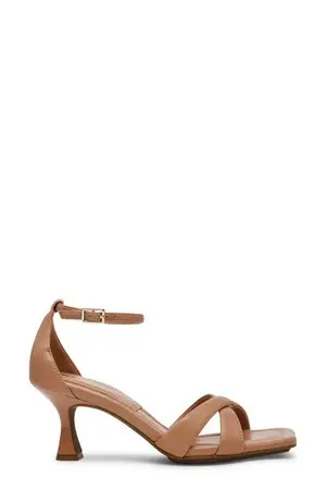 Anne Klein Joss Ankle Strap Kitten Heel Sandals - Tan