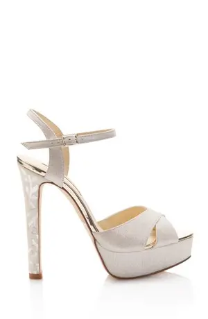 FREYA ROSE Ankle Strap Pearl Platform Heel Sandal - Ivory