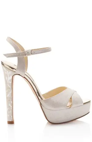 FREYA ROSE Ankle Strap Platform Heel Sandal - Ivory
