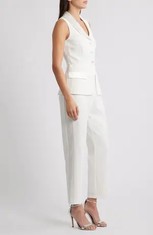 Eliza J Sleeveless Peplum Waistcoat Jumpsuit
