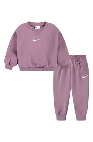 Nike Fleece Sweatshirt And Joggers Set - Plum Dust