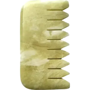 WHITE LOTUS BEAUTY Luxurious Jade Crystal Gua Sha Comb - Green