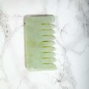 WHITE LOTUS BEAUTY Luxurious Jade Crystal Gua Sha Comb