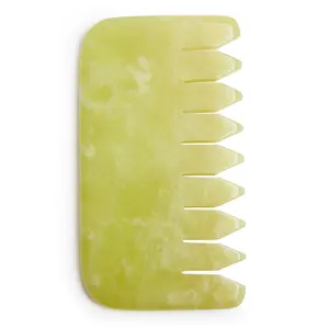 WHITE LOTUS BEAUTY Luxurious Jade Crystal Gua Sha Comb - Green