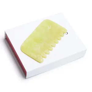 WHITE LOTUS BEAUTY Luxurious Jade Crystal Gua Sha Comb