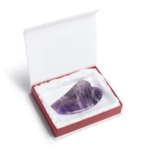WHITE LOTUS BEAUTY Premium Amethyst Gua Sha - Purple