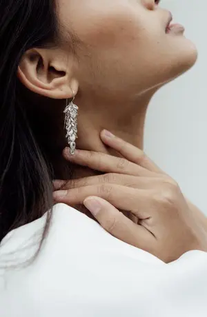 FREYA ROSE Midi Crystal Drop Earrings - Silver