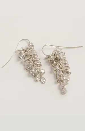 FREYA ROSE Midi Crystal Drop Earrings - Silver