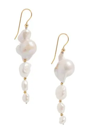 FREYA ROSE Large Baroque Pearl Drop Earrings