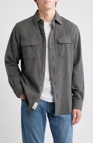 SCHOTT Flannel Work Shirt - Heather Grey