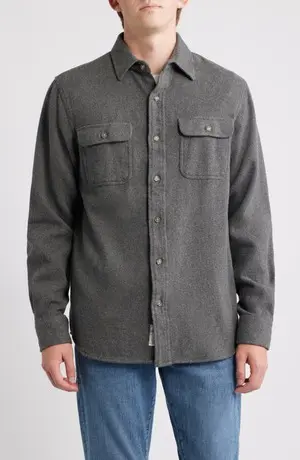 SCHOTT Flannel Work Shirt - Heather Grey