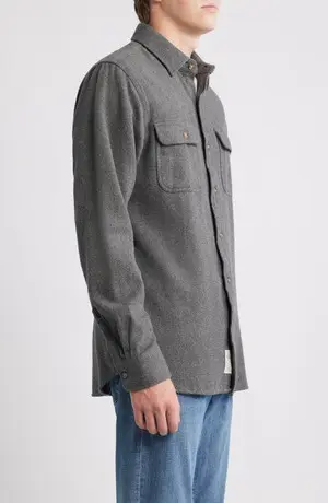 SCHOTT Flannel Work Shirt - Heather Grey