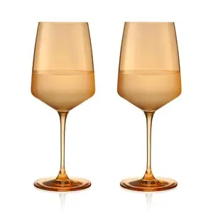 VISKI Reserve Nouveau Crystal Wine Glasses Set Of 2 - Topaz