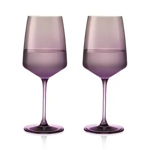 VISKI Reserve Nouveau Crystal Wine Glasses Set Of 2 - Violet