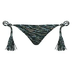 Vilebrequin Pearl Jersey Rope Tresses Mini Brief Bikini Bottom - Noir