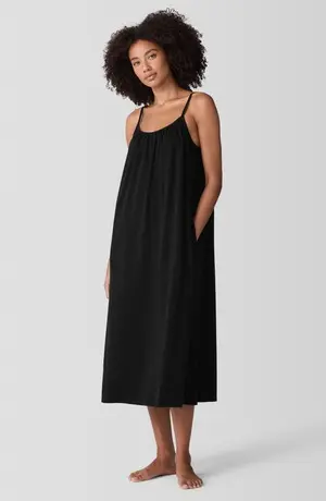 Eileen Fisher Organic Cotton Cami Midi Dress