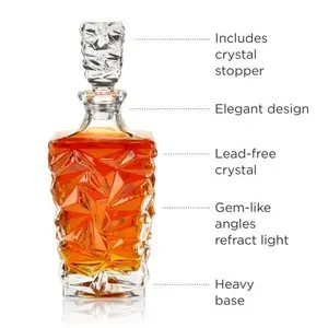 VISKI Prism Crystal Whiskey Decanter