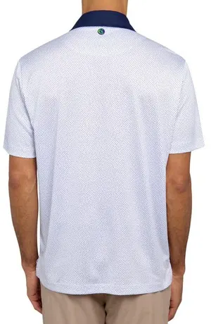 CON.STRUCT Dot Print Performance Golf Polo - White/black