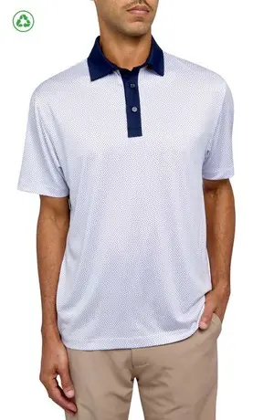 CON.STRUCT Dot Print Performance Golf Polo White/black