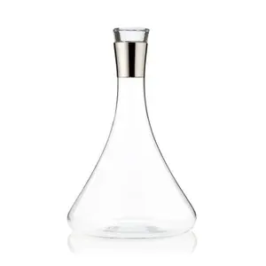 VISKI Irving Crystal Decanter With Chrome Rim