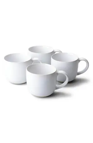 FABLE The Mugs Set Of 4 Stoneware Mugs - Pearl White