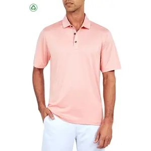 CON.STRUCT Regular Fit Solid Recycled Performance Golf Polo Coral