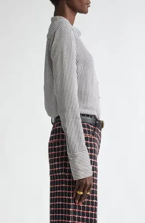 St. John Striped Button-up Shirt