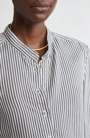 St. John Striped Button-up Shirt