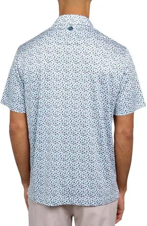 CON.STRUCT Regular Fit Micro Mexi Skulls Print Recycled Performance Golf Polo - Multi