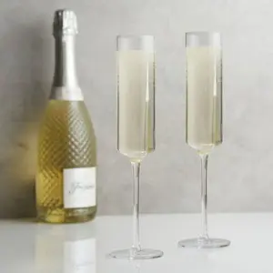 VISKI Laurel Crystal Champagne Flutes Set Of 2