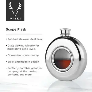 VISKI Irving 5 Oz Scope Flask In Stainless Steel