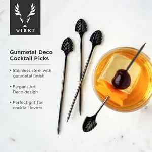 VISKI Art Deco Cocktail Picks Set Of 4