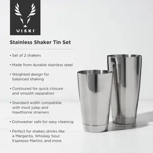 VISKI Harrison Boston Shaker Tin Set In Stainless Steel