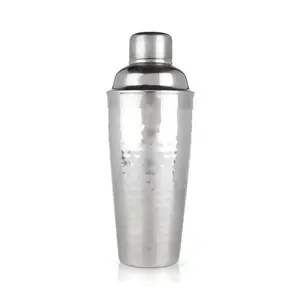 VISKI Irving Hammered Cocktail Shaker In Stainless Steel - Silver