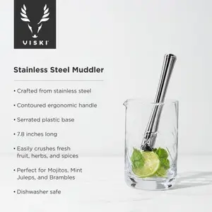 VISKI Harrison Muddler In Stainless Steel