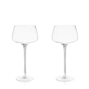 VISKI Raye Crystal Angled Amaro Spritz Glasses Set Of 2 - Clear