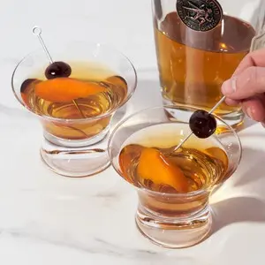 VISKI Raye Crystal Stemless Manhattan Glasses Set Of 2