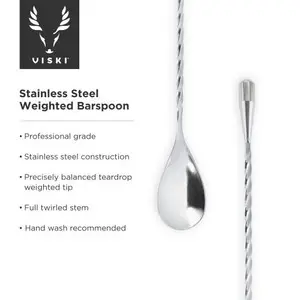 VISKI Harrison Weighted Bar Spoon In Stainless Steel