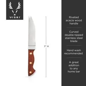 VISKI Professional Bartender Knife With Acacia Wood