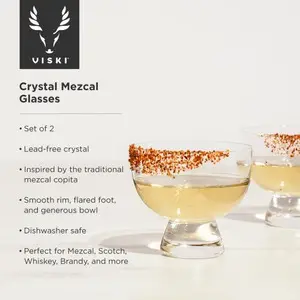VISKI Crystal Mezcal Glasses Set Of 2