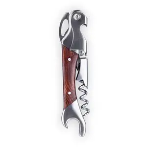 VISKI Admiral Double Opener Corkscrew In Stainless Steel - Wood