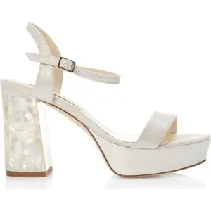 FREYA ROSE Gigi Ankle Strap Pearl Heel Sandal - Ivory
