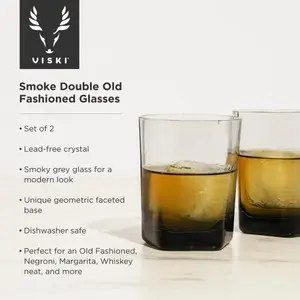 VISKI Crystal Double Old Fashioned Glasses