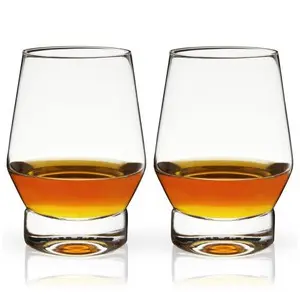 VISKI Raye Crystal Heavy Base Whiskey Glasses Set Of 2